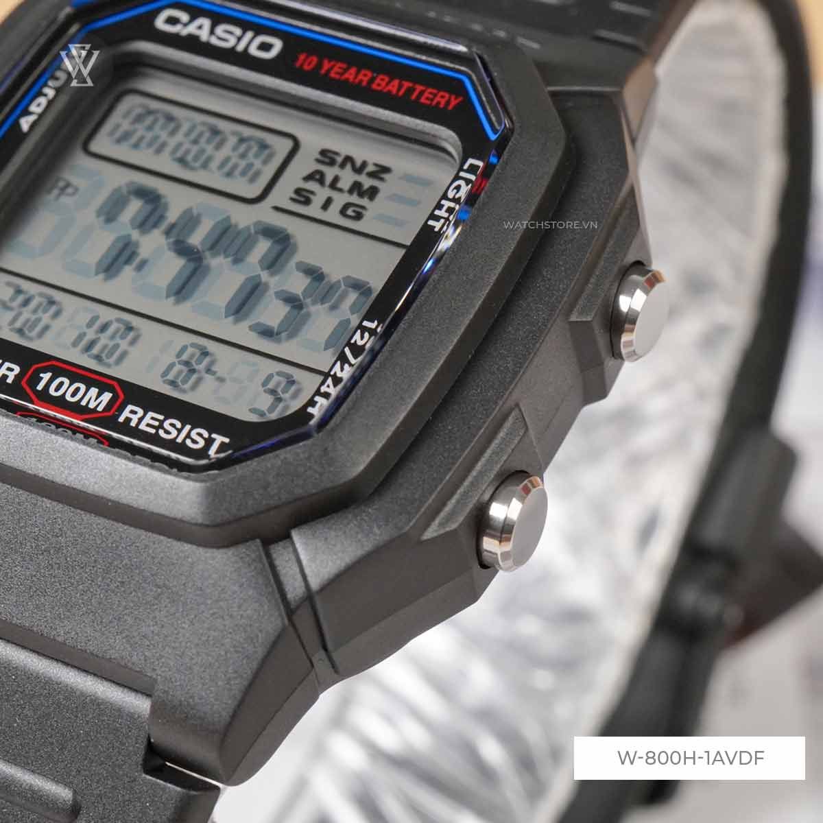 Đồng Hồ Casio Nam W-800H-1AVDF , Giá Tốt, Giao Ngay