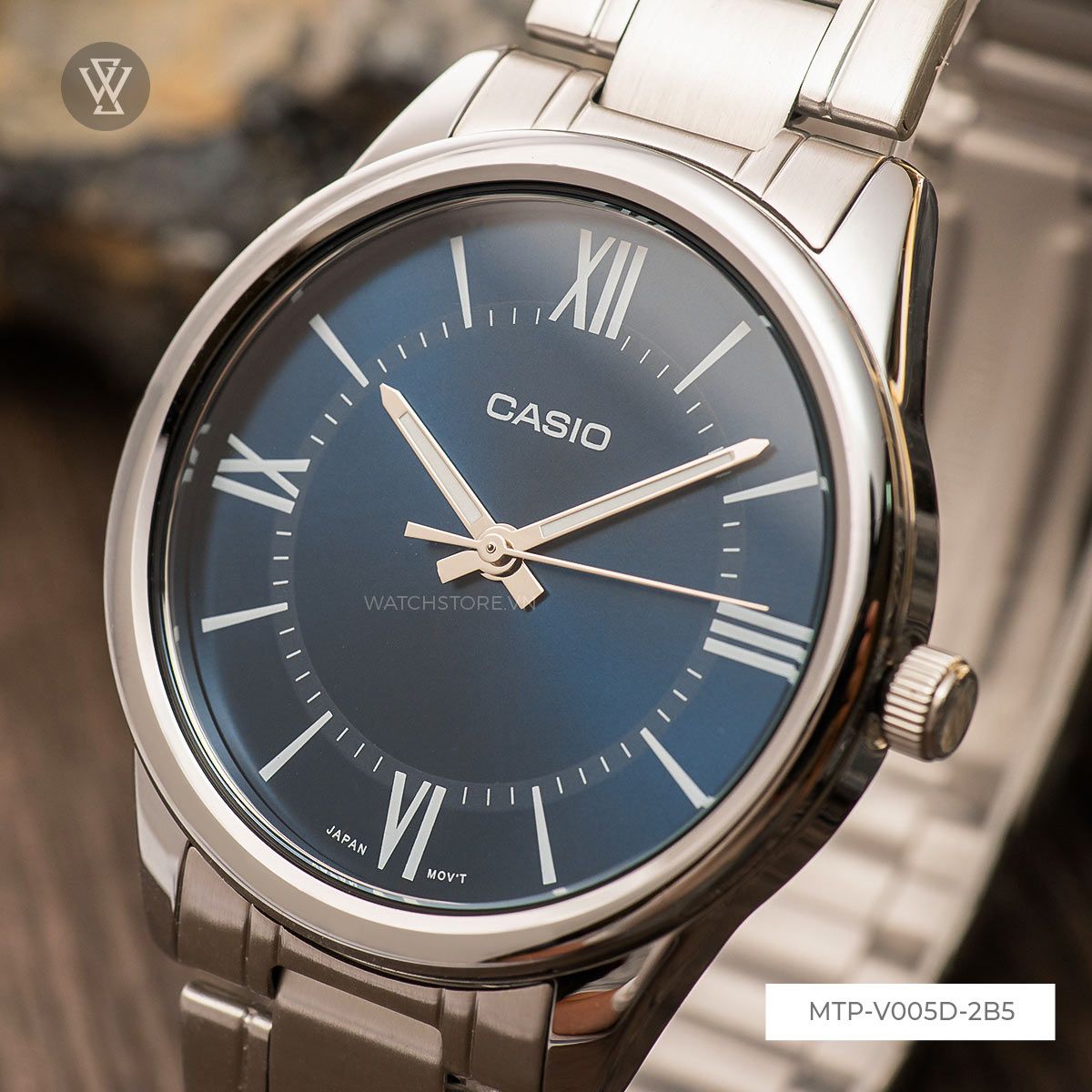 Đồng Hồ Casio Nam MTP-V005D-2B5UDF , Giá Tốt, Giao Ngay