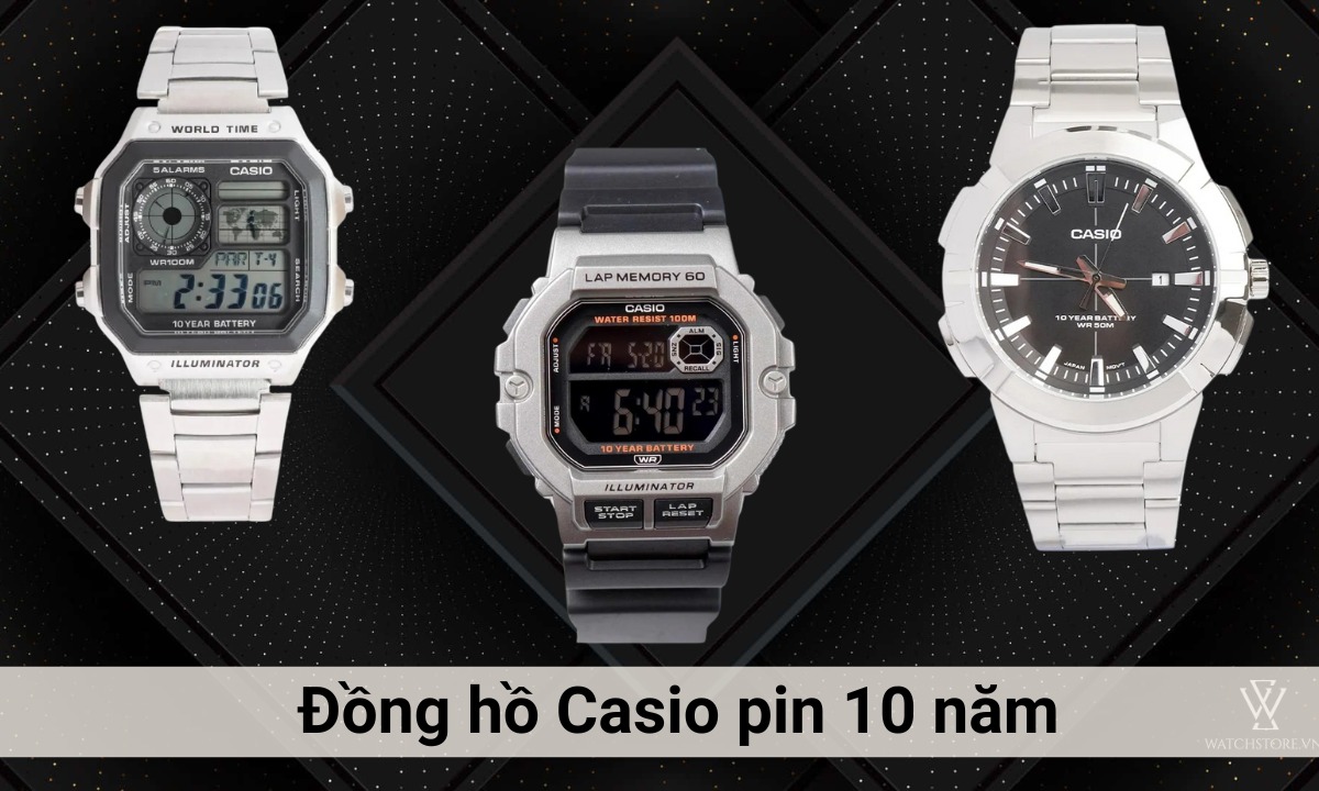 TOP 10 mẫu đồng hồ Casio pin 10 năm hot hit nhất hiện nay