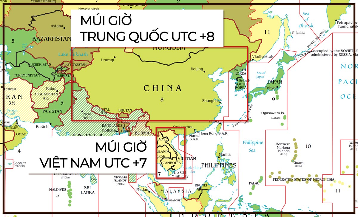 Múi giờ Trung Quốc và Việt Nam cách nhau bao nhiêu? Gợi ý đồng hồ múi ...